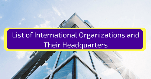 List of International Organizations and their Headquarters